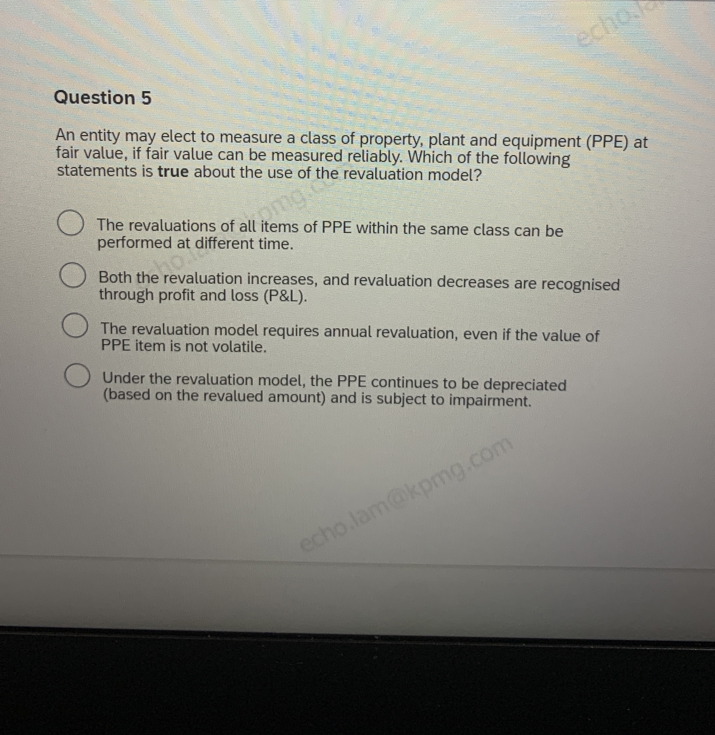 Solved Question 5An entity may elect to measure a class of | Chegg.com