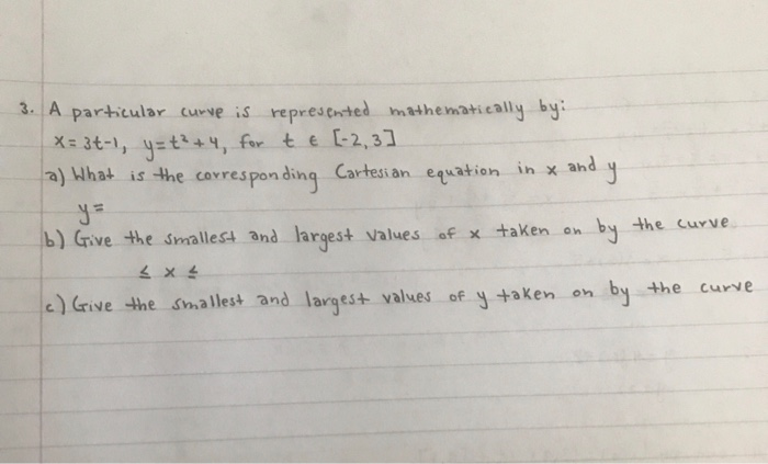 Solved 3. A particular curve is represented mathematically | Chegg.com