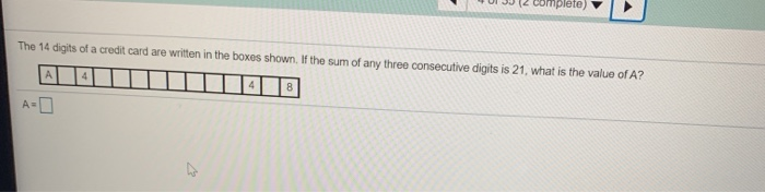 Solved complete) The 14 digits of a credit card are written | Chegg.com