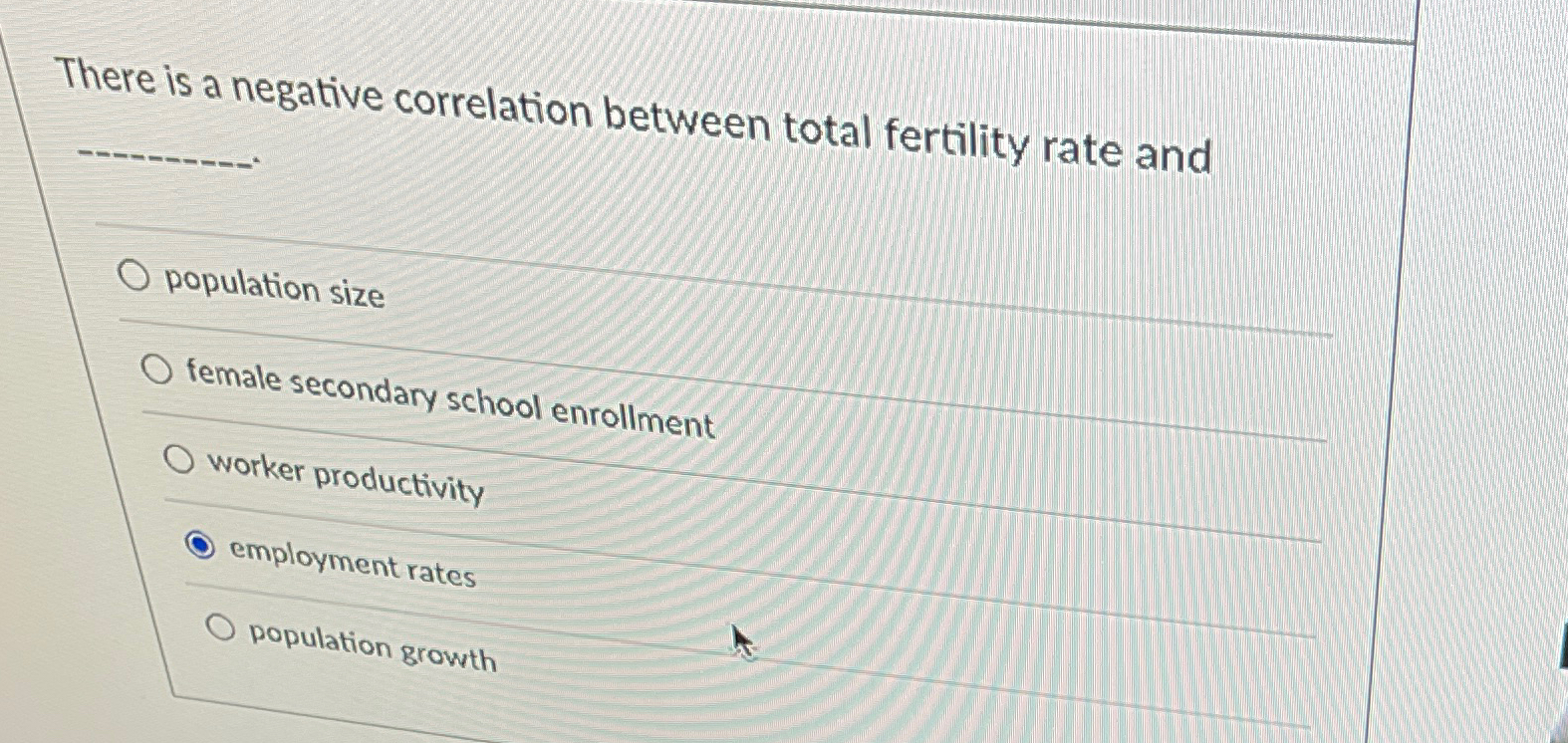 There is a negative correlation between total | Chegg.com