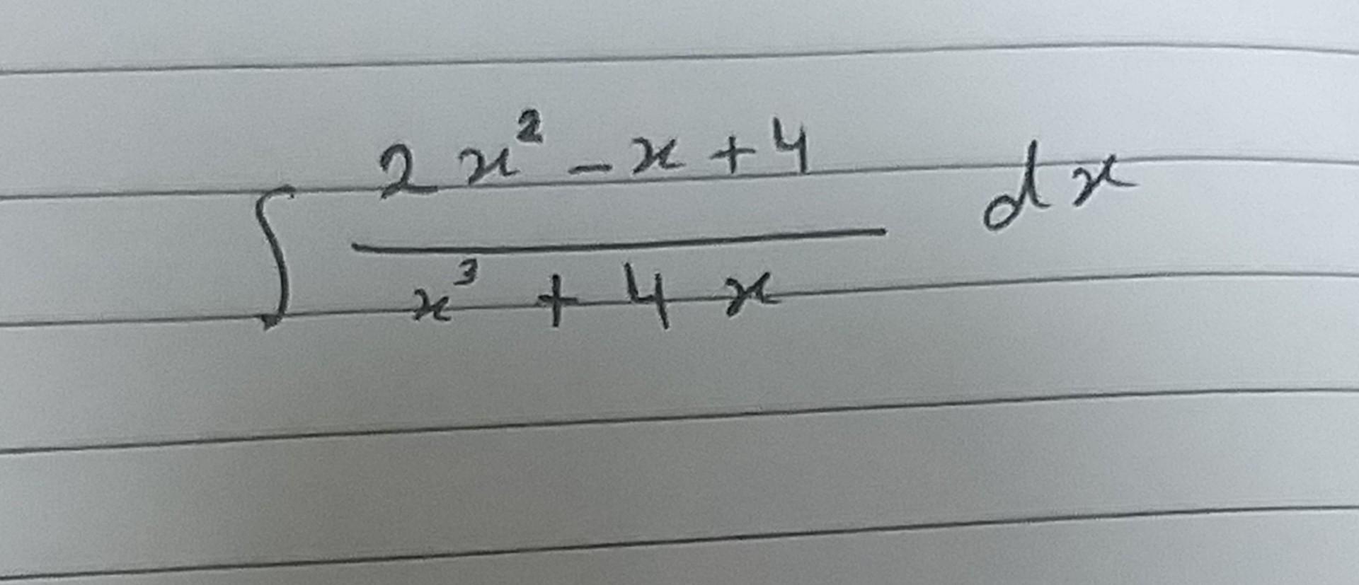 Solved ∫x3+4x2x2−x+4dx | Chegg.com