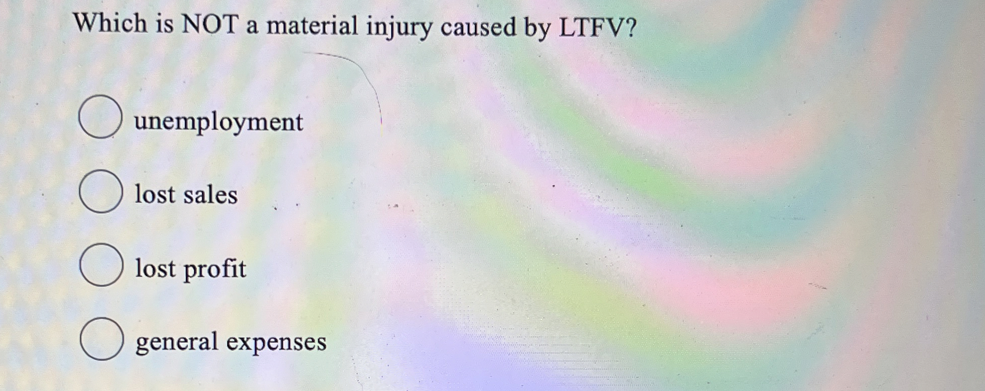 Solved Which is NOT a material injury caused by | Chegg.com
