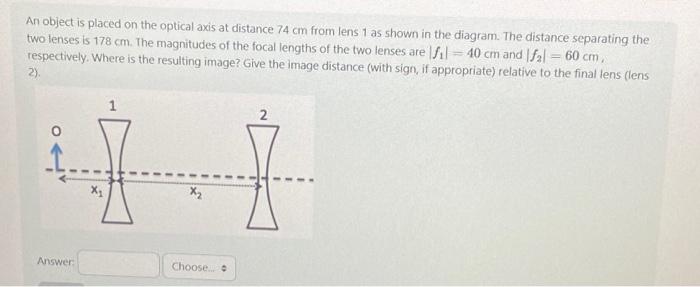 Solved An object is placed on the optical axis at distance | Chegg.com
