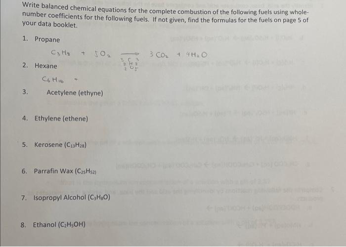 Solved Write balanced chemical equations for the complete | Chegg.com