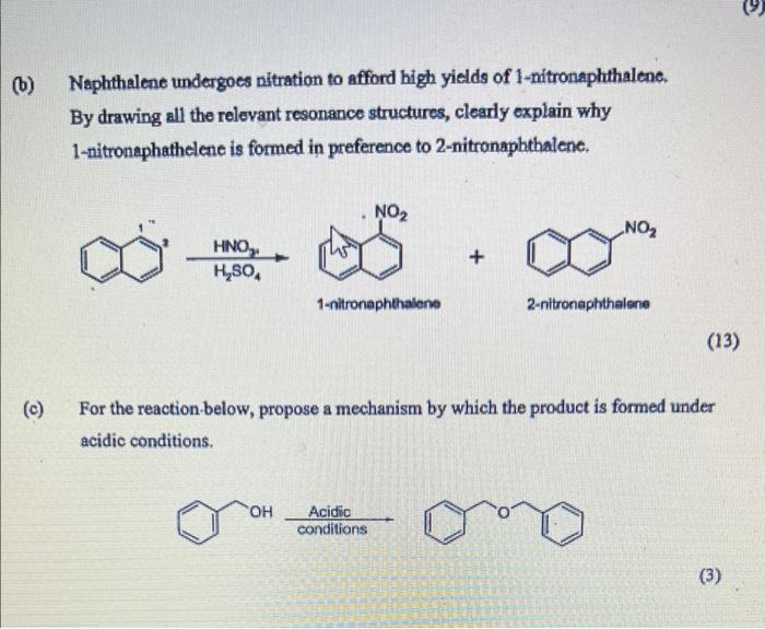 Solved Naphthalene undergoes nitration to afford high yields | Chegg.com