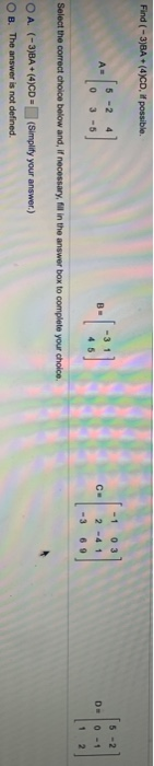Solved Find (-3)BA(4)CO, If possible 5 - 2 Ав C De 0 3-5 | Chegg.com