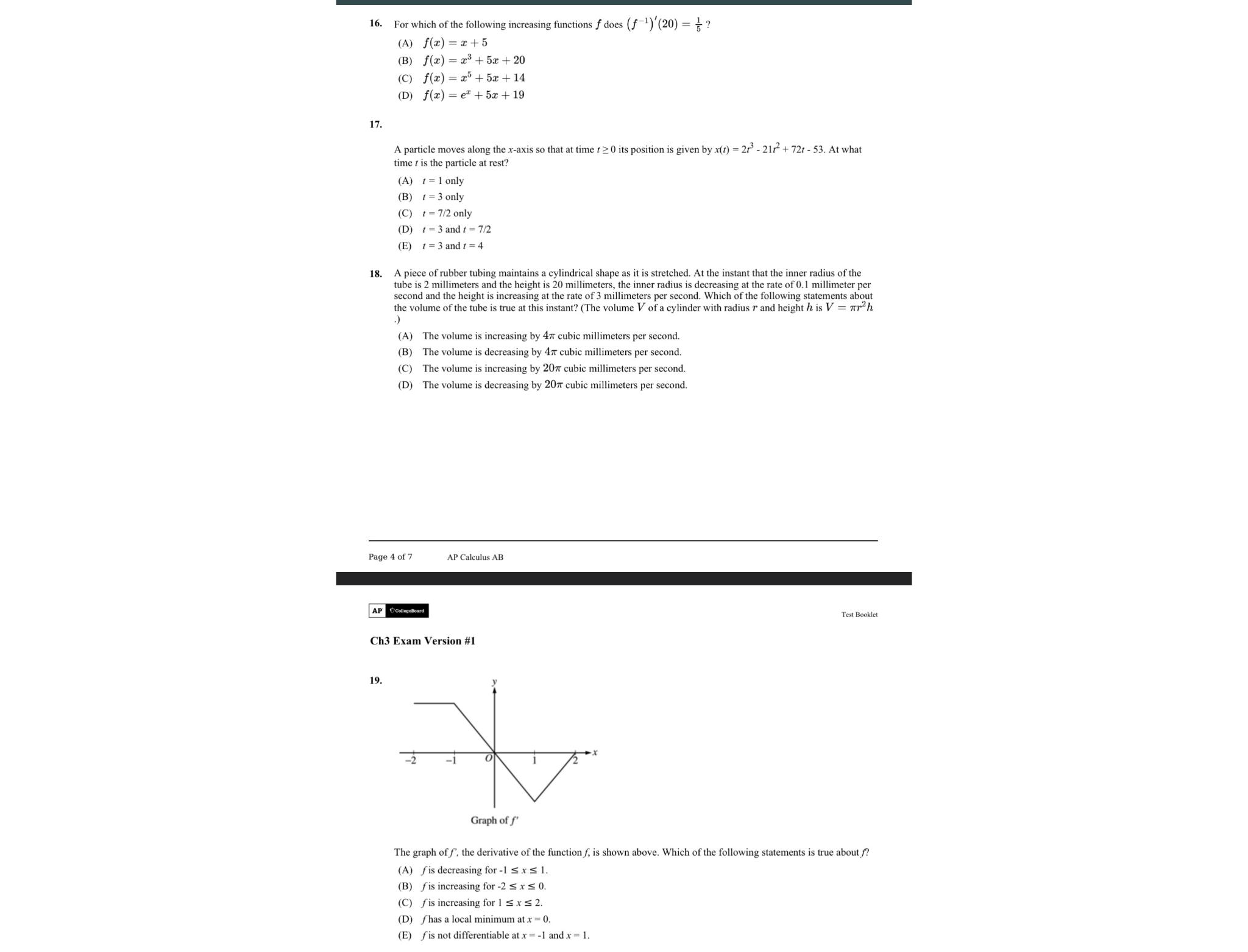 Solved For which of the following increasing functions f | Chegg.com