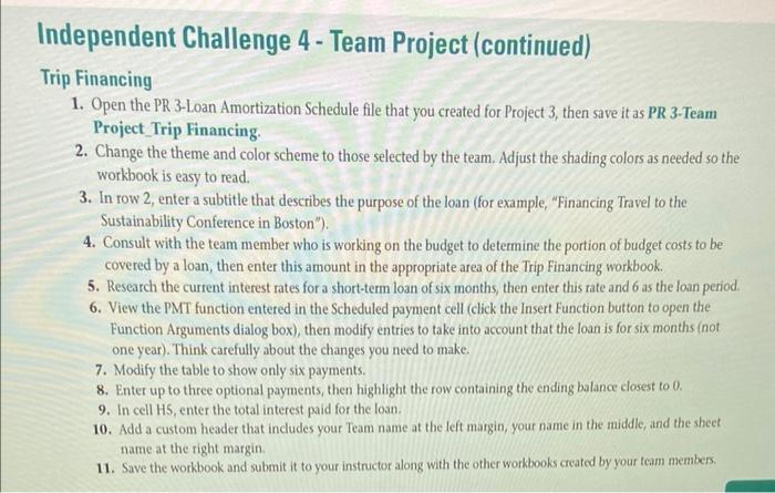 iluependent Challenge 4 - Team Project (continued) | Chegg.com