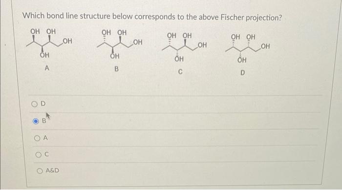 Solved Which bond line structure below corresponds to the | Chegg.com