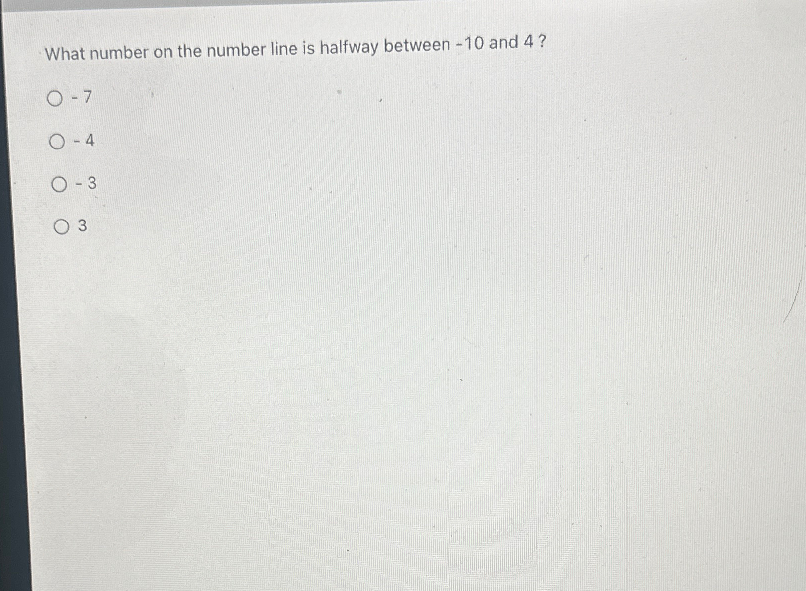Solved What number on the number line is halfway between -10 | Chegg.com