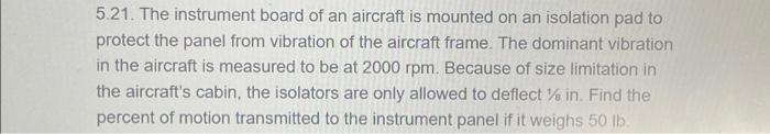 Solved 5.21. The instrument board of an aircraft is mounted | Chegg.com