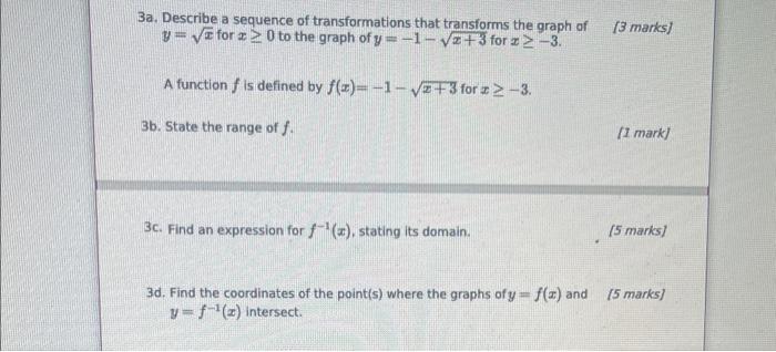 Solved 3a. Describe a sequence of transformations that | Chegg.com
