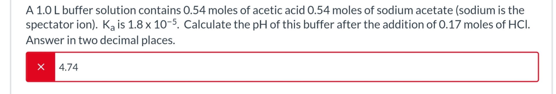 Solved A 1.0L ﻿buffer solution contains 0.54 ﻿moles of | Chegg.com