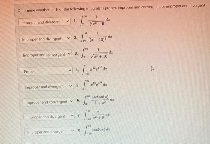 Solved Determine whether each of the following integrals is | Chegg.com