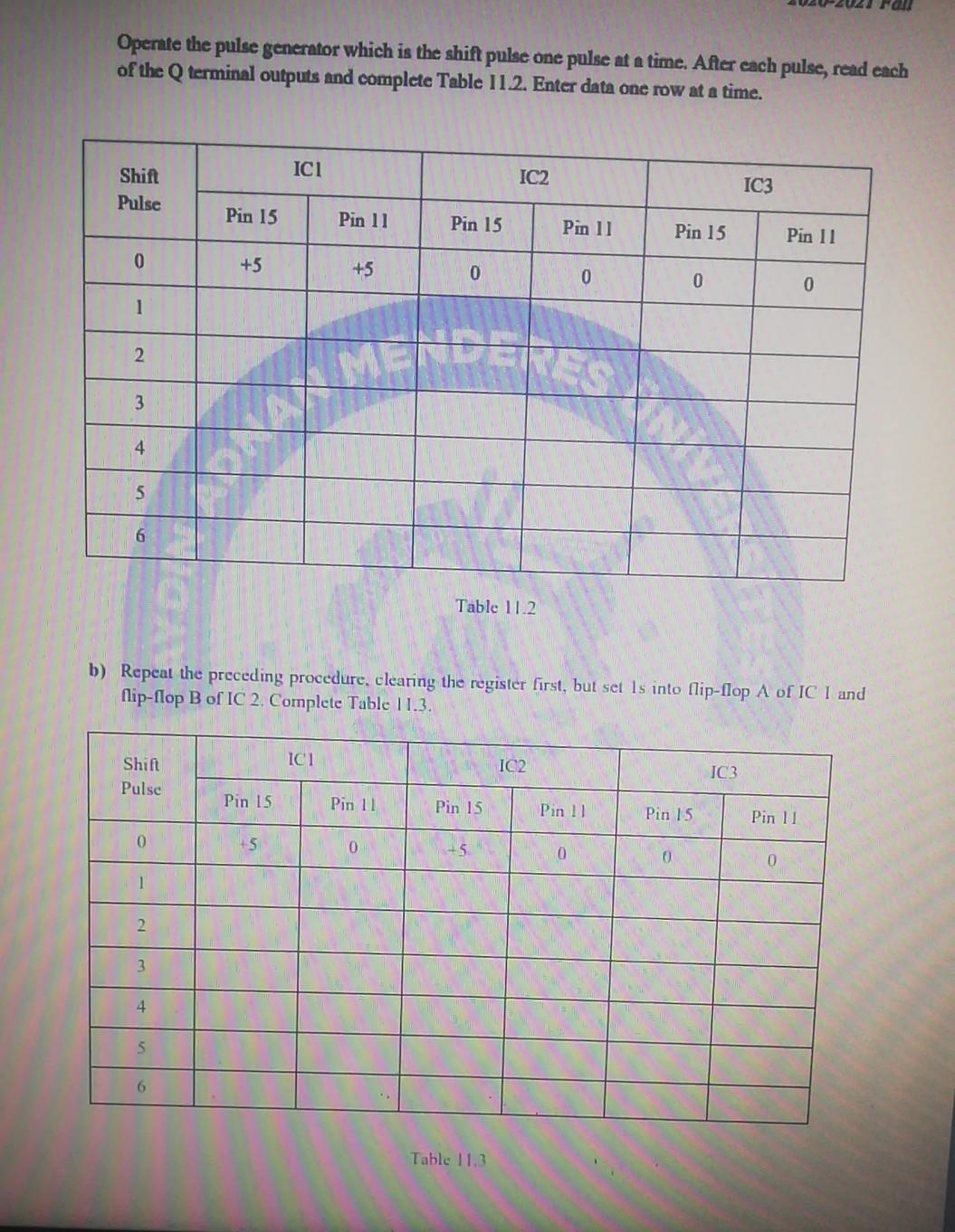 EXP #11: SHIFT REGISTER USING JK FLIP-FLOPS | Chegg.com