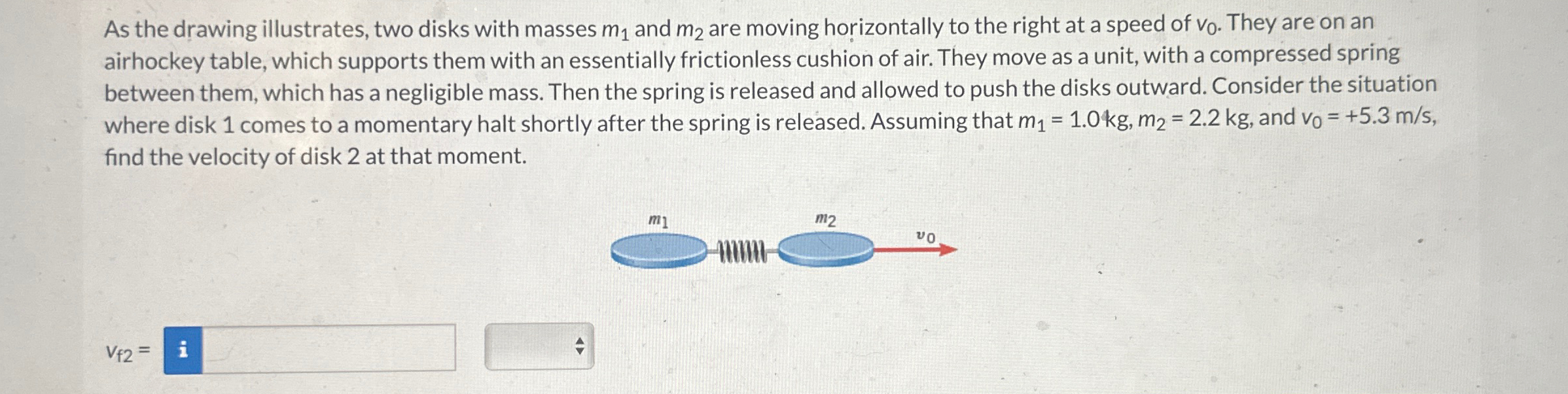 Solved As the drawing illustrates, two disks with masses m1 | Chegg.com
