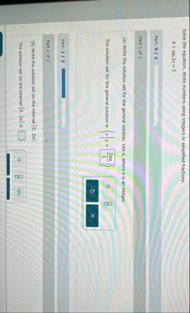 Solved Solve the equation. Write numbers using integers or | Chegg.com