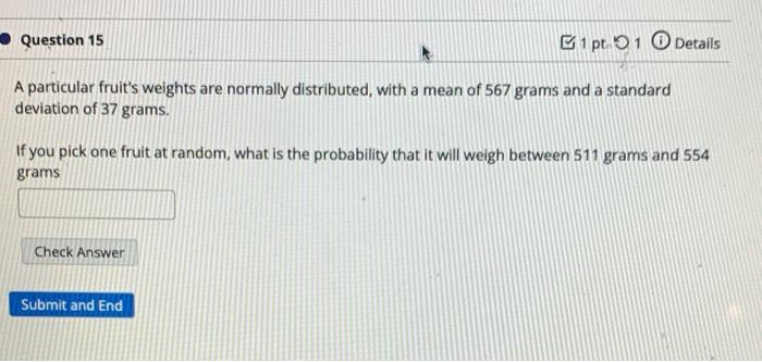 Solved A particular fruit's weights are normally | Chegg.com