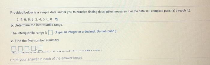 Solved Provided below is a simple data set for you to | Chegg.com