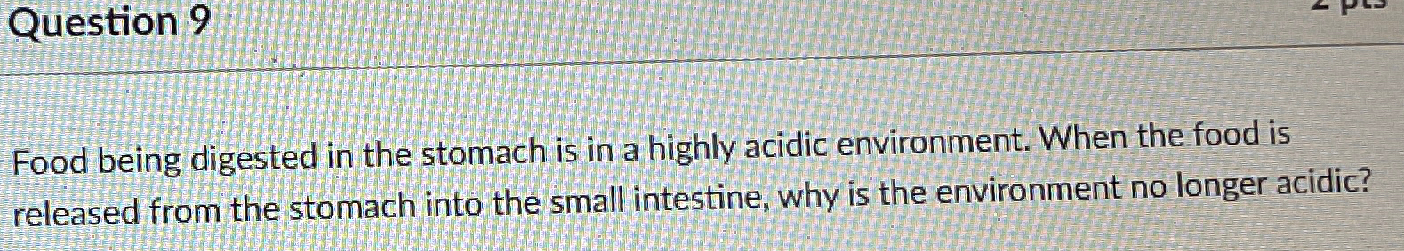 Solved Food being digested in the stomach is in a highly | Chegg.com