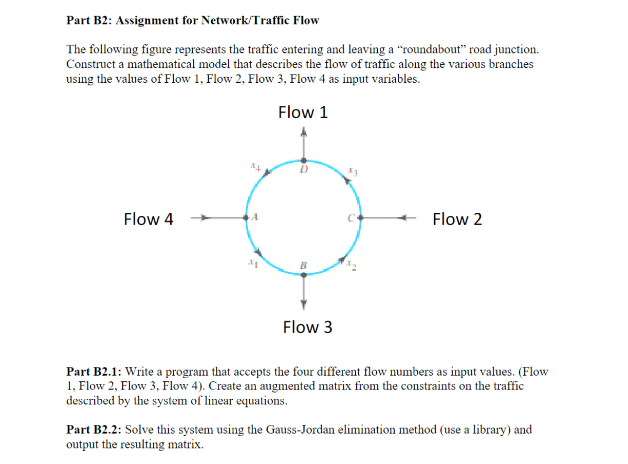 Solved Part B2: Assignment for Network/Traffic FlowThe | Chegg.com