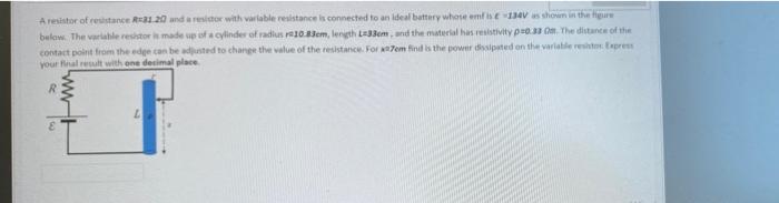Solved A resistor of resistance R21 20 and reside with | Chegg.com