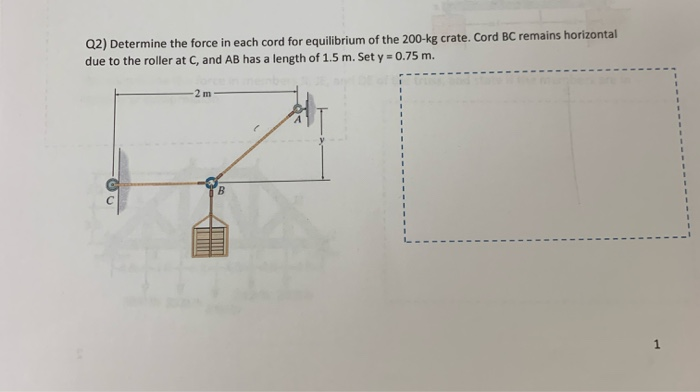 Solved Q2) Determine the force in each cord for equilibrium | Chegg.com