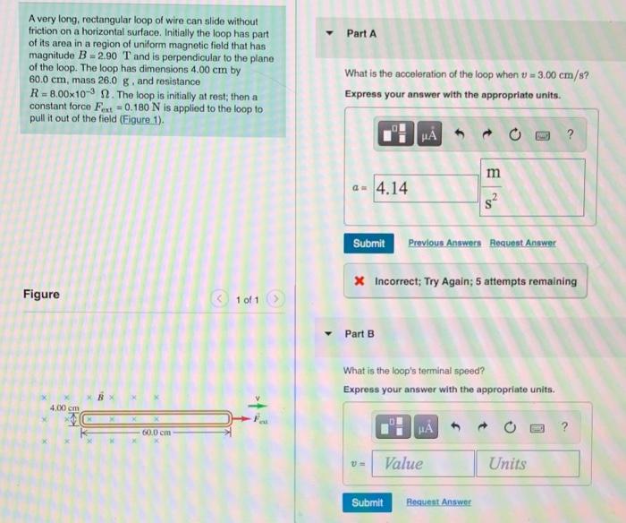 Solved Part A A very long, rectangular loop of wire can | Chegg.com