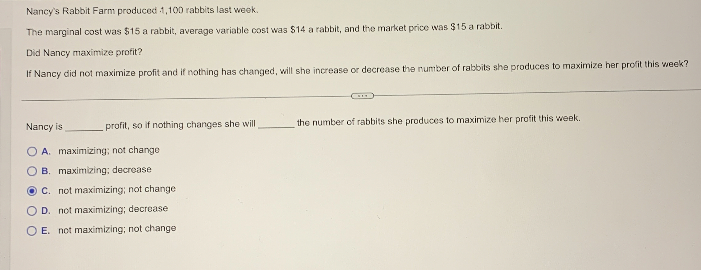 Solved Nancy's Rabbit Farm produced 1,100 ﻿rabbits last | Chegg.com