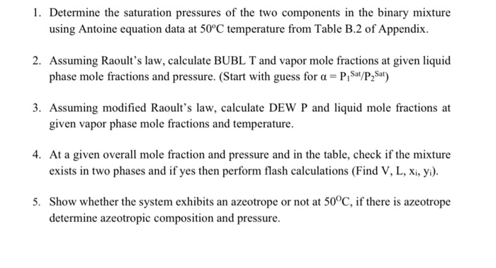 Question For a binary system Acetonitrile | Chegg.com