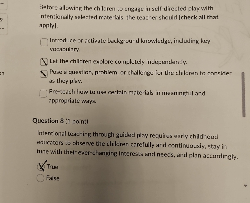 Solved Before allowing the children to engage in | Chegg.com