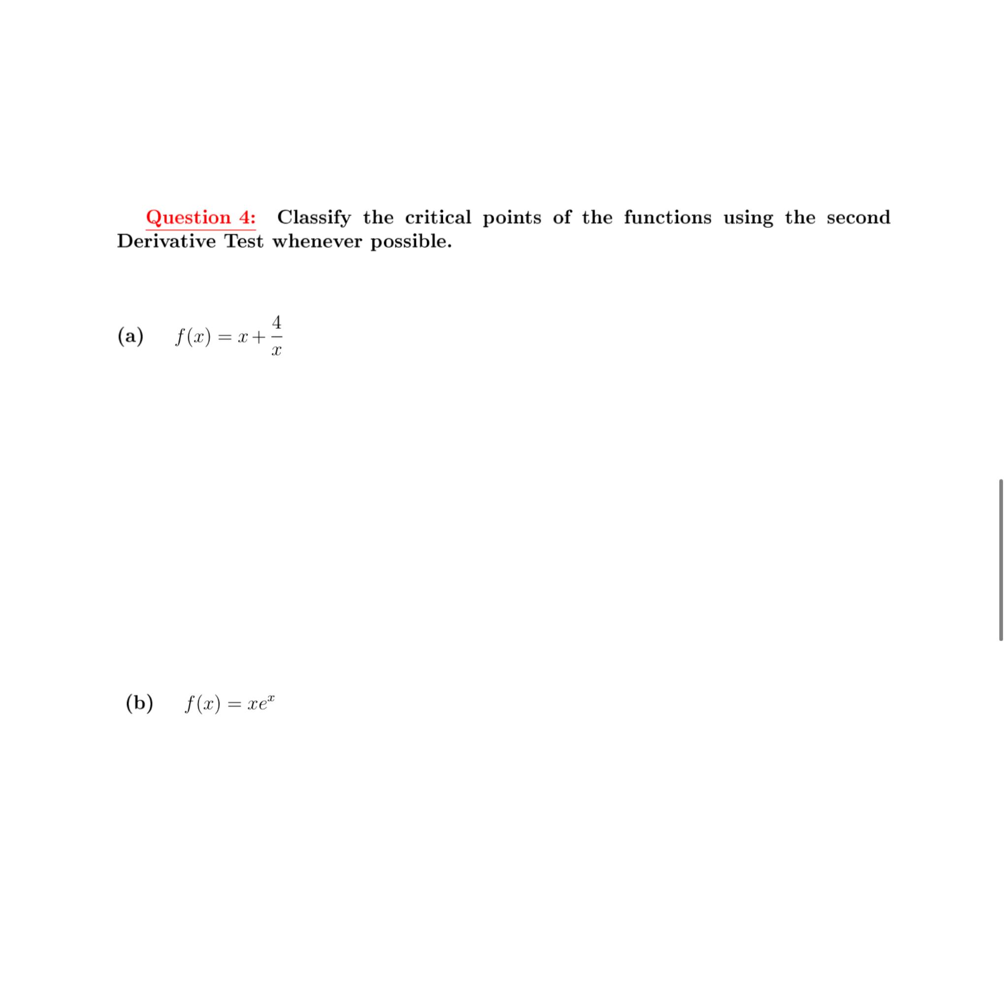 Solved Question 4: Classify the critical points of the | Chegg.com