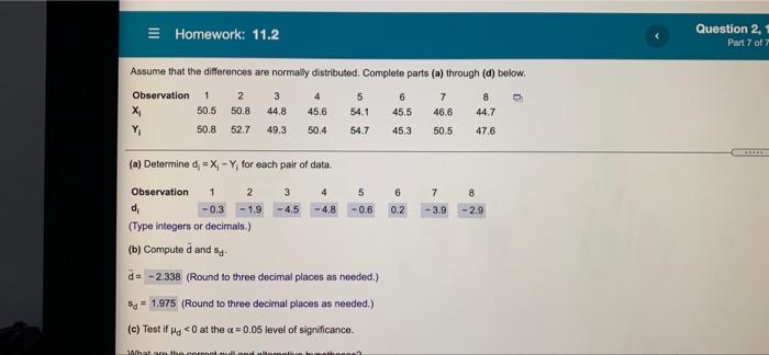 Solved Homework: 11.2 Question 2,1 Part 7 of 7 Assume that | Chegg.com