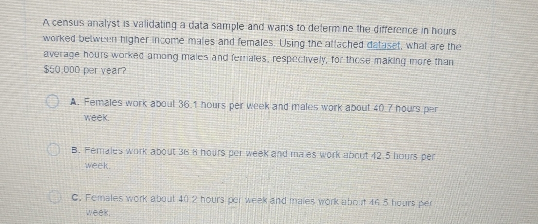 A census analyst is validating a data sample and | Chegg.com