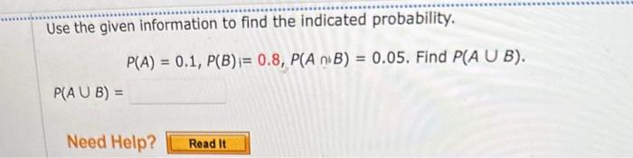 Solved Use the given information to find the indicated | Chegg.com