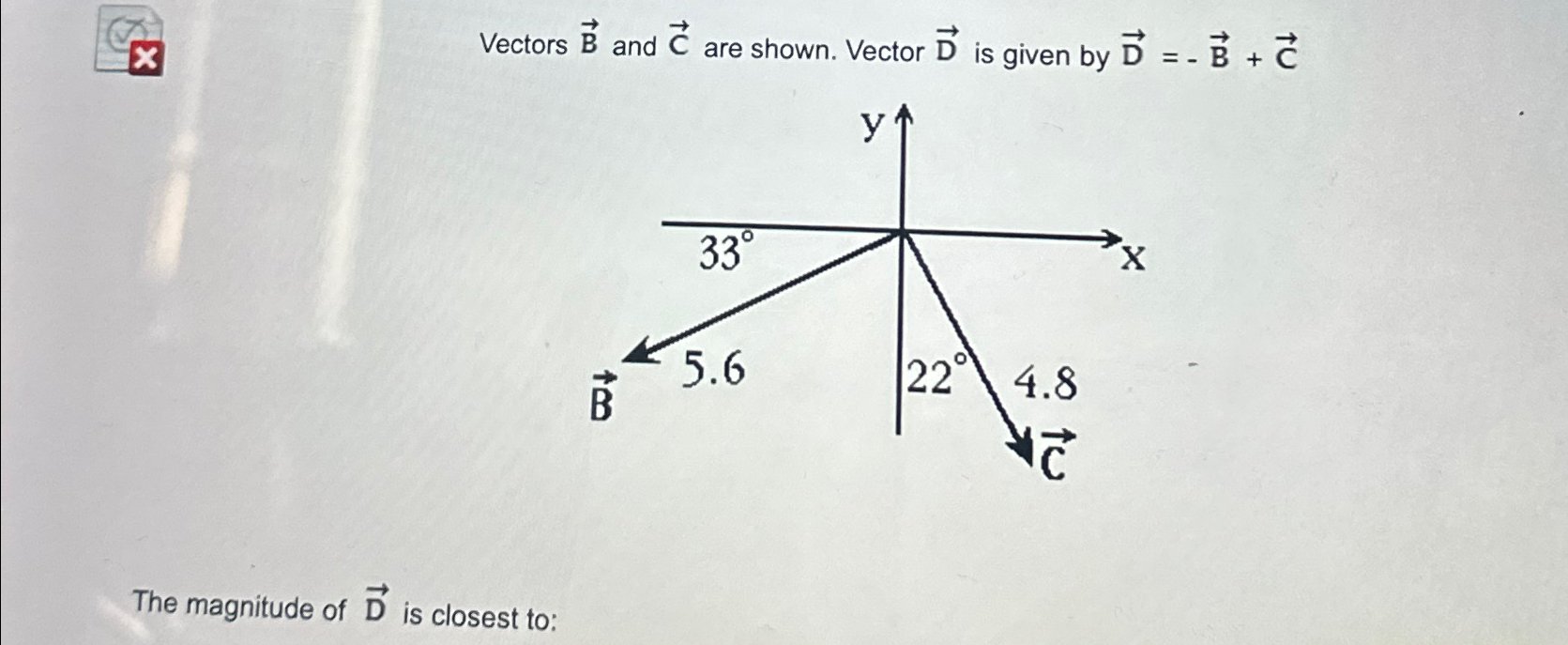 Solved Vectors vec(B) ﻿and vec(C) ﻿are shown. Vector vec(D) | Chegg.com