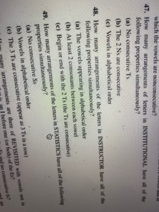 Solved CS di in which the vowels are nonconsecutive? 47. How | Chegg.com