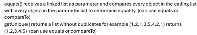 Solved create a method called equals() ﻿which receives a | Chegg.com