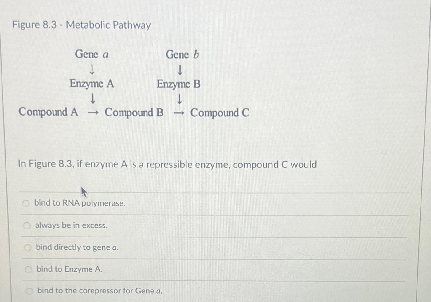 Solved Figure 8.3 - ﻿Metabolic Pathway\table[[Gene a,Gene b | Chegg.com