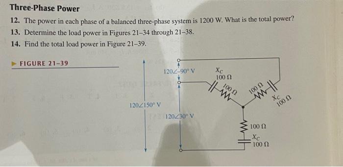 Solved Three-Phase Power 12. The power in each phase of a | Chegg.com