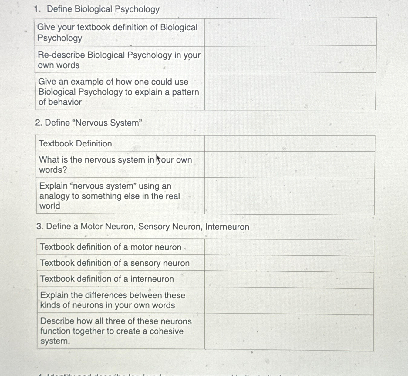 Solved Define Biological PsychologyGive your textbook | Chegg.com