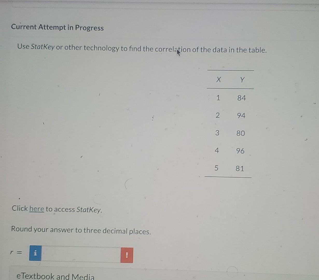 Solved Current Attempt in Progress Use StatKey or other | Chegg.com
