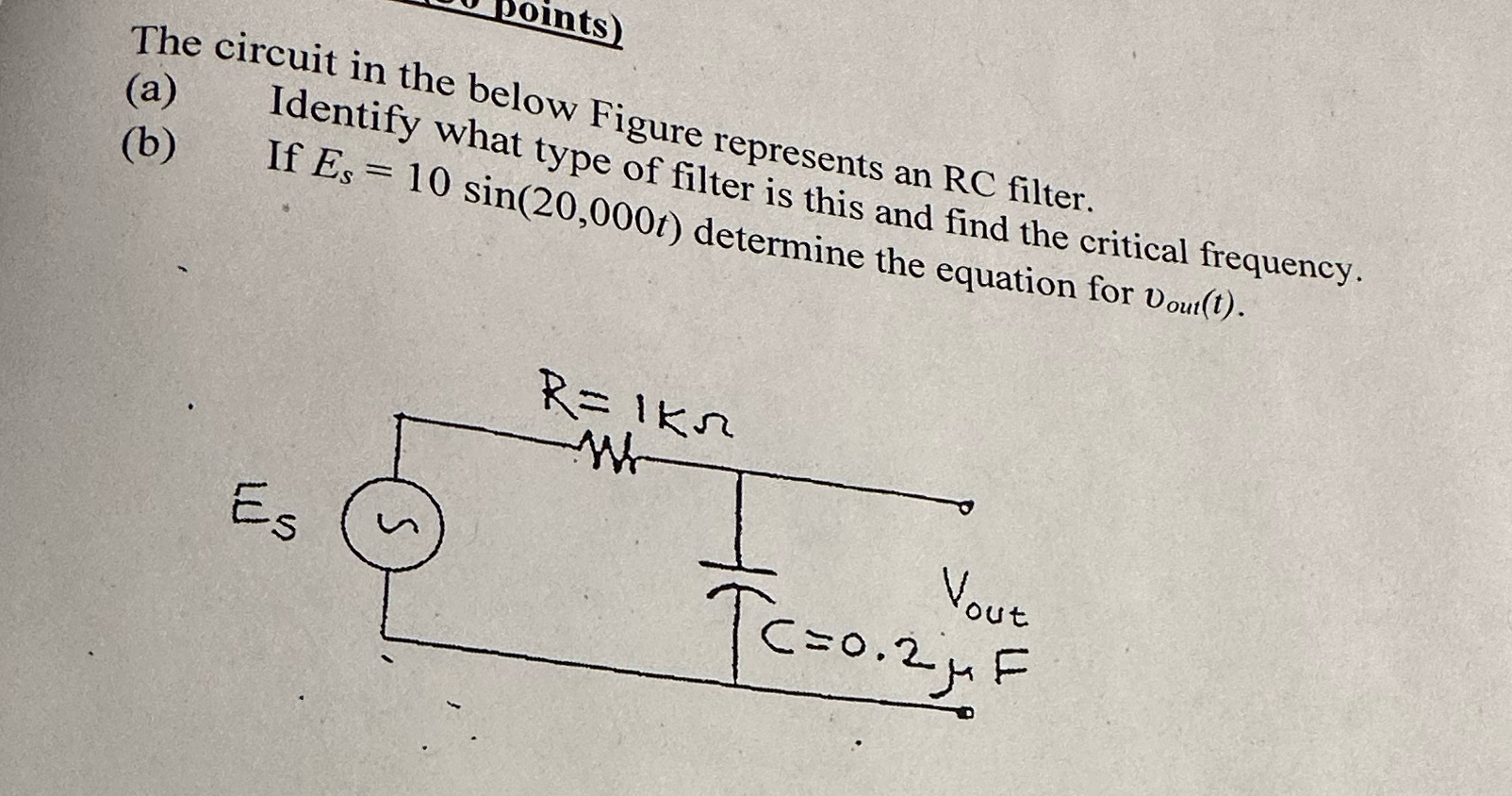 Solved The circuit in the below Figure represents an RC | Chegg.com