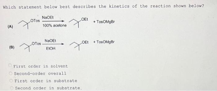 Solved Which statement below best describes the kinetics of | Chegg.com