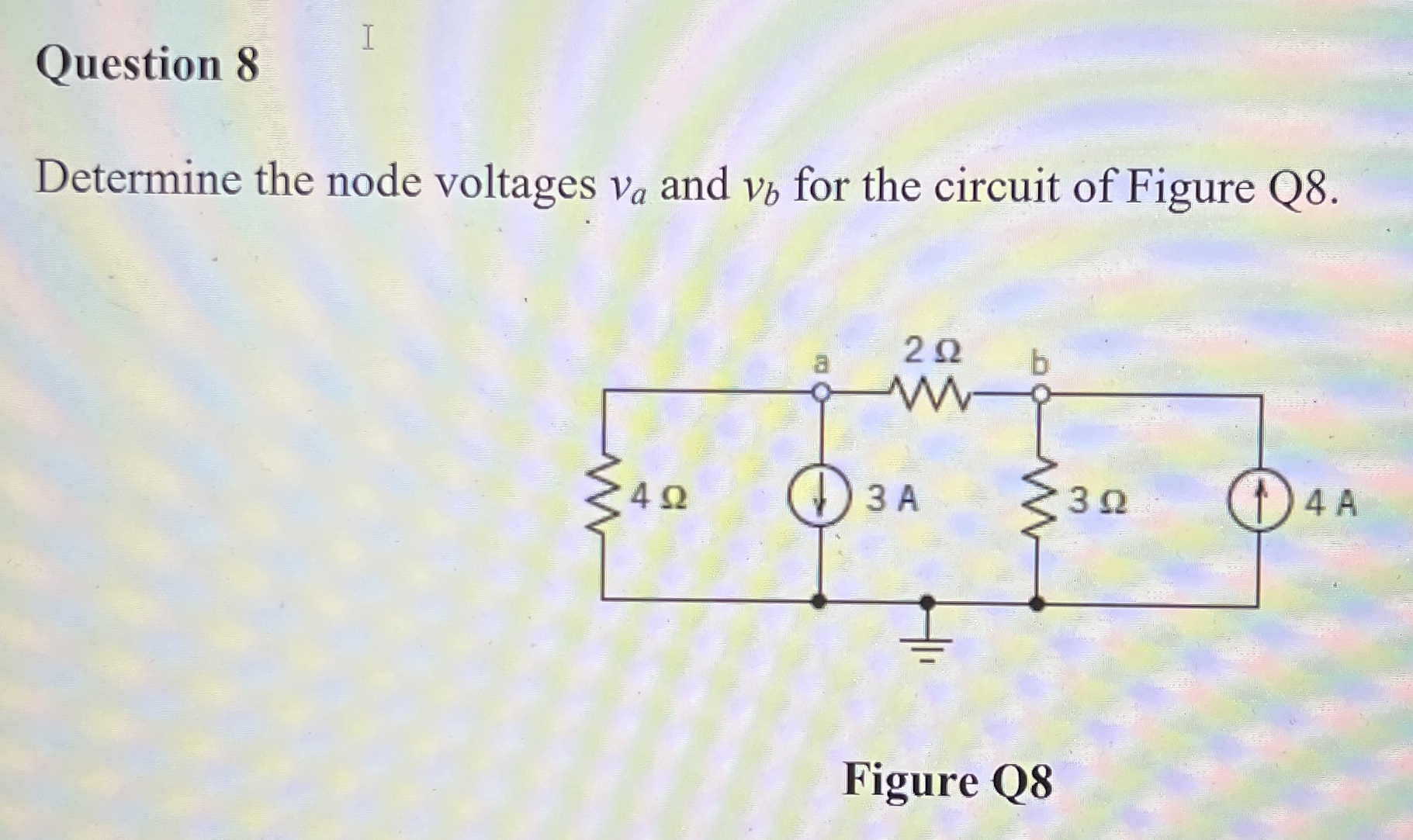 Solved by an EXPERT Question 8Determine the node voltages va ﻿and vb ﻿for | Chegg.com