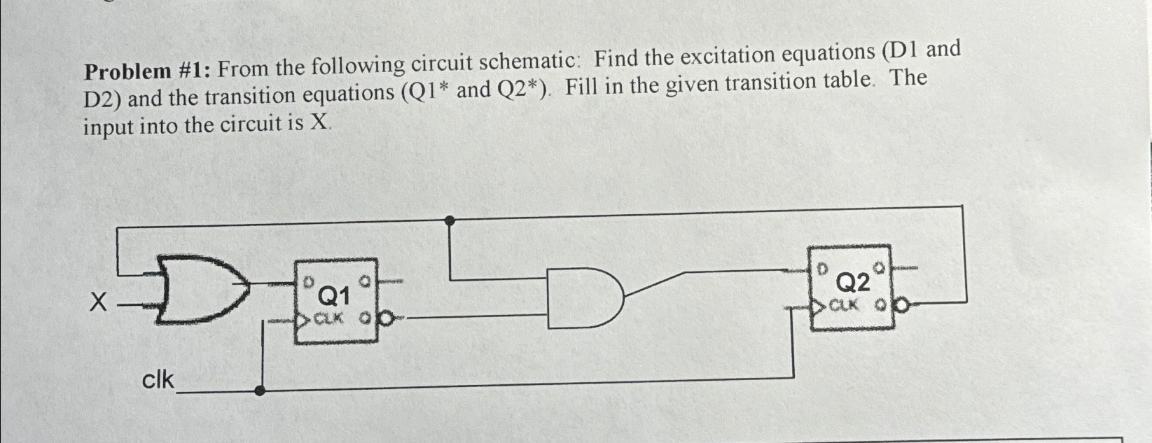 Solved Problem #1: From the following circuit schematic: | Chegg.com