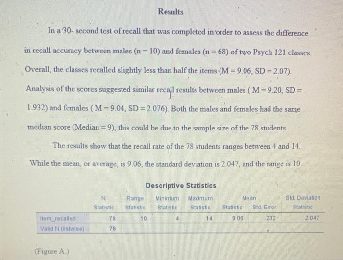 Solved In a.30- second test of recall that was completed in | Chegg.com