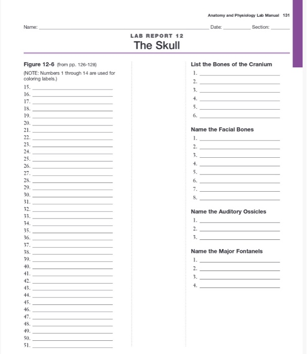 Solved Anatomy and Physiology Lab Manual 131 Name: Date: | Chegg.com