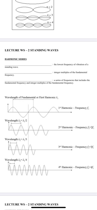 Solved = 2 LECTURE WS-2 STANDING WAVES HARMONIC SERIES the | Chegg.com