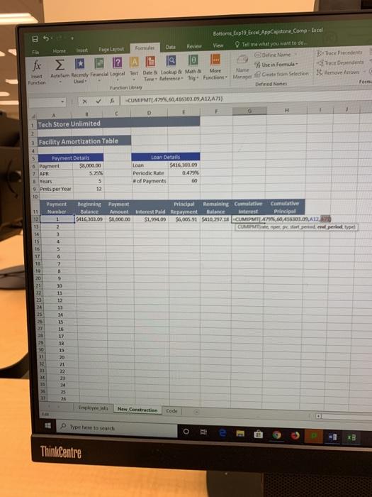 Use the CUMIPMT function in cell G12 to calculate the | Chegg.com